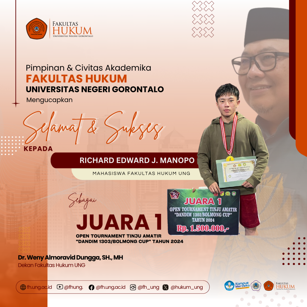 Mahasiswa Fakultas Hukum UNG Raih Juara 1 di Open Tournament Tinju Amatir "Dandim 1303/Bolmong ...